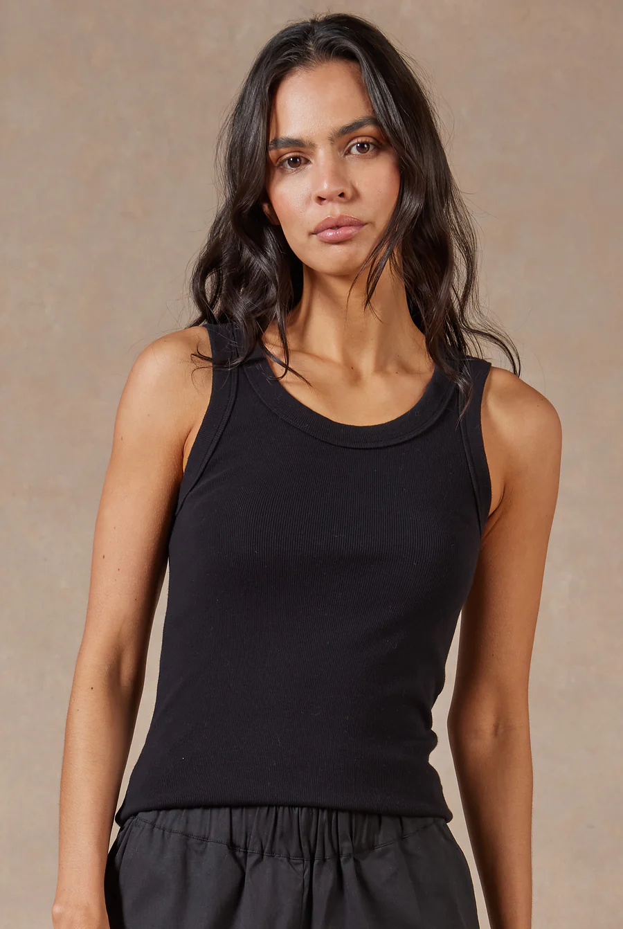 Academy Brand Essential Rib Tank - Black | Kinfolk Collective