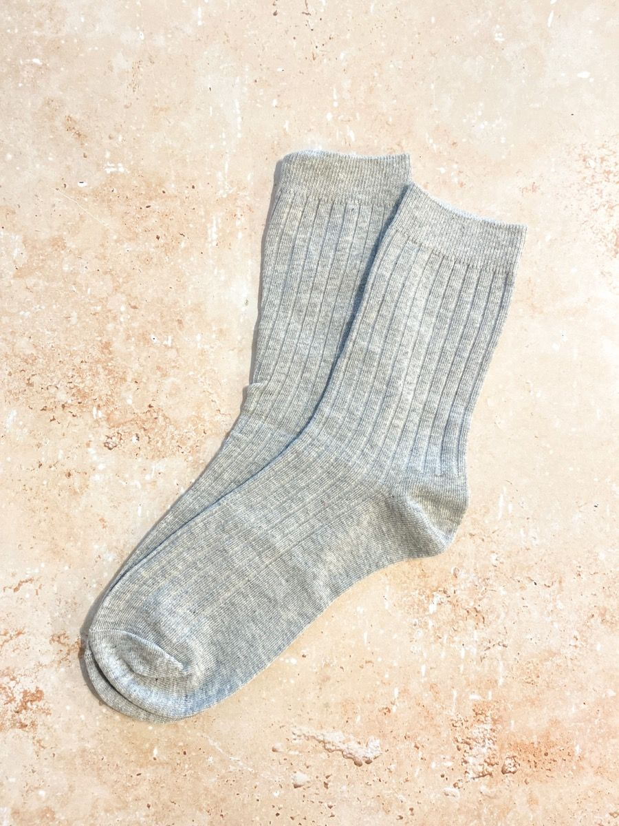 Ruena Basic Ribbed Socks - Grey | Kinfolk Collective
